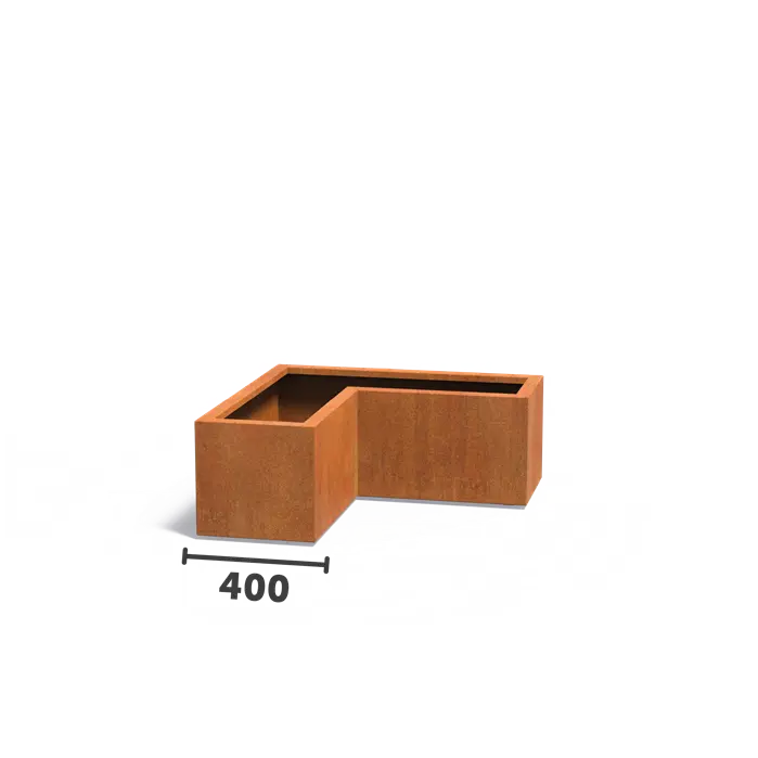 Carrez Corten L-shape Trough Planter